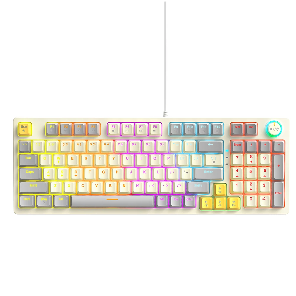 T-Wolf T50 Wired Mechanical Gaming Keyboard - White